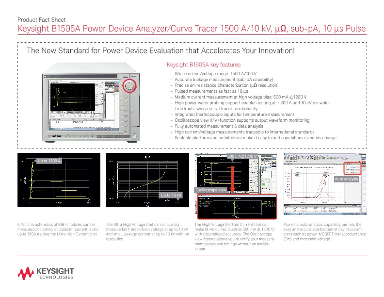 B1505A Power Device Analyzer/Curve Tracer 1500 A/10 kV, ??, sub-pA, 10 ?s Pulse PDF Asset Page ...